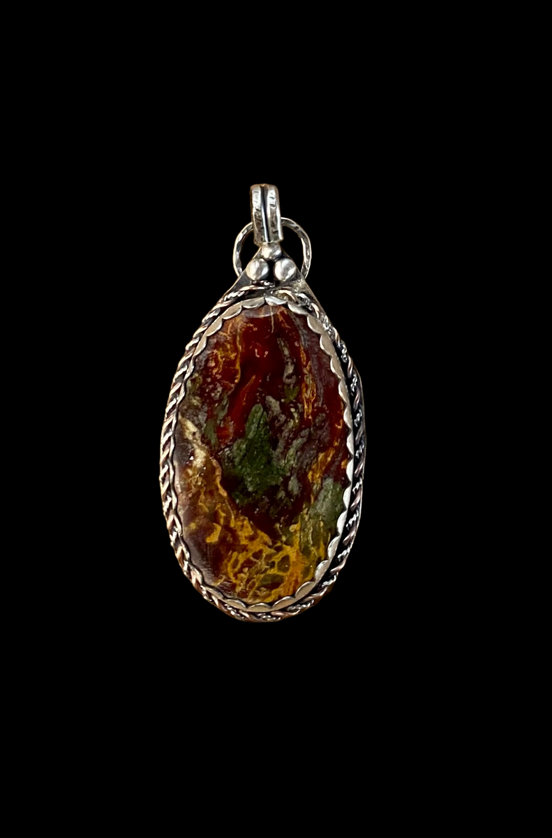 Oregon Kaleidoscope sterling silver pendant. $70 – Cool Stones Hot Rocks