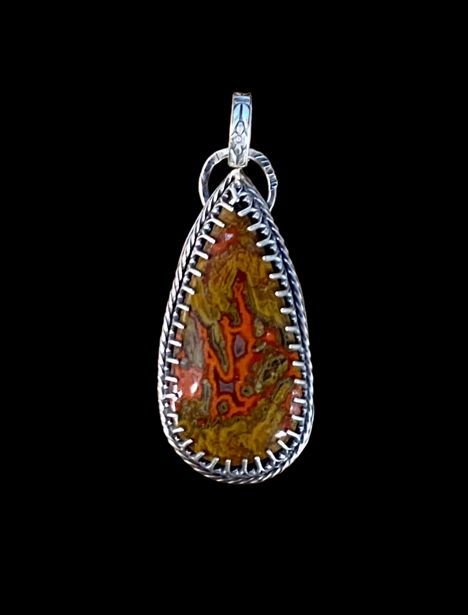 Moroccan Seam Agate sterling silver pendant. $75 – Cool Stones Hot Rocks